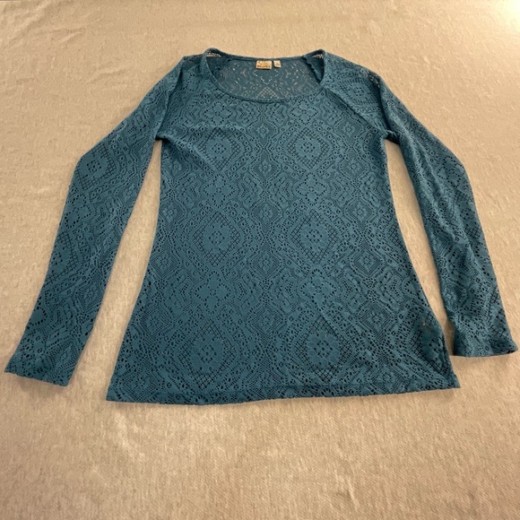 Mudd | Tops | Vintage Mudd Y2k Style Womens Long Sleeve Lace Sheer Top ...